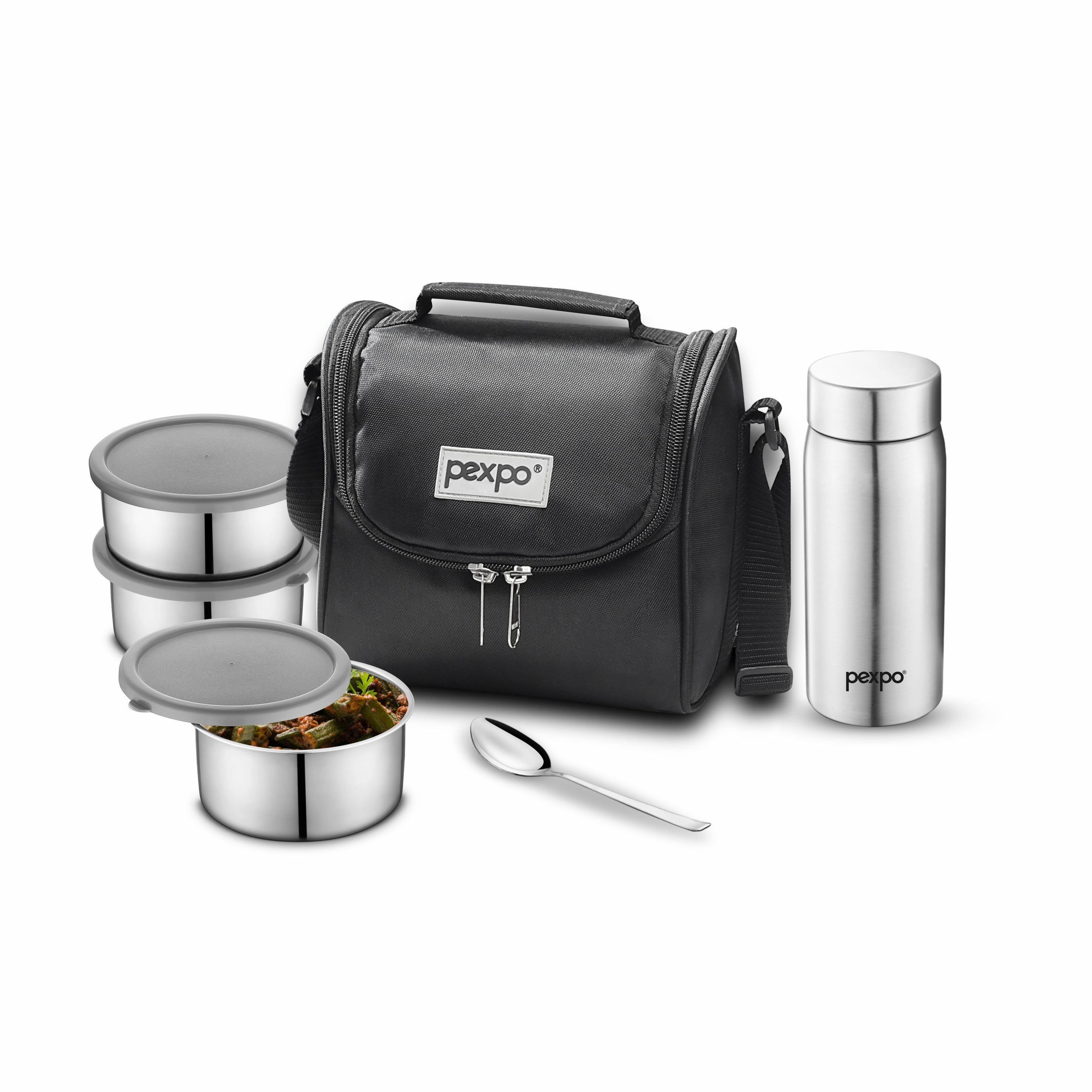 Buy Stainless Steel Classic Meal Box with Bottle Online – pexpo