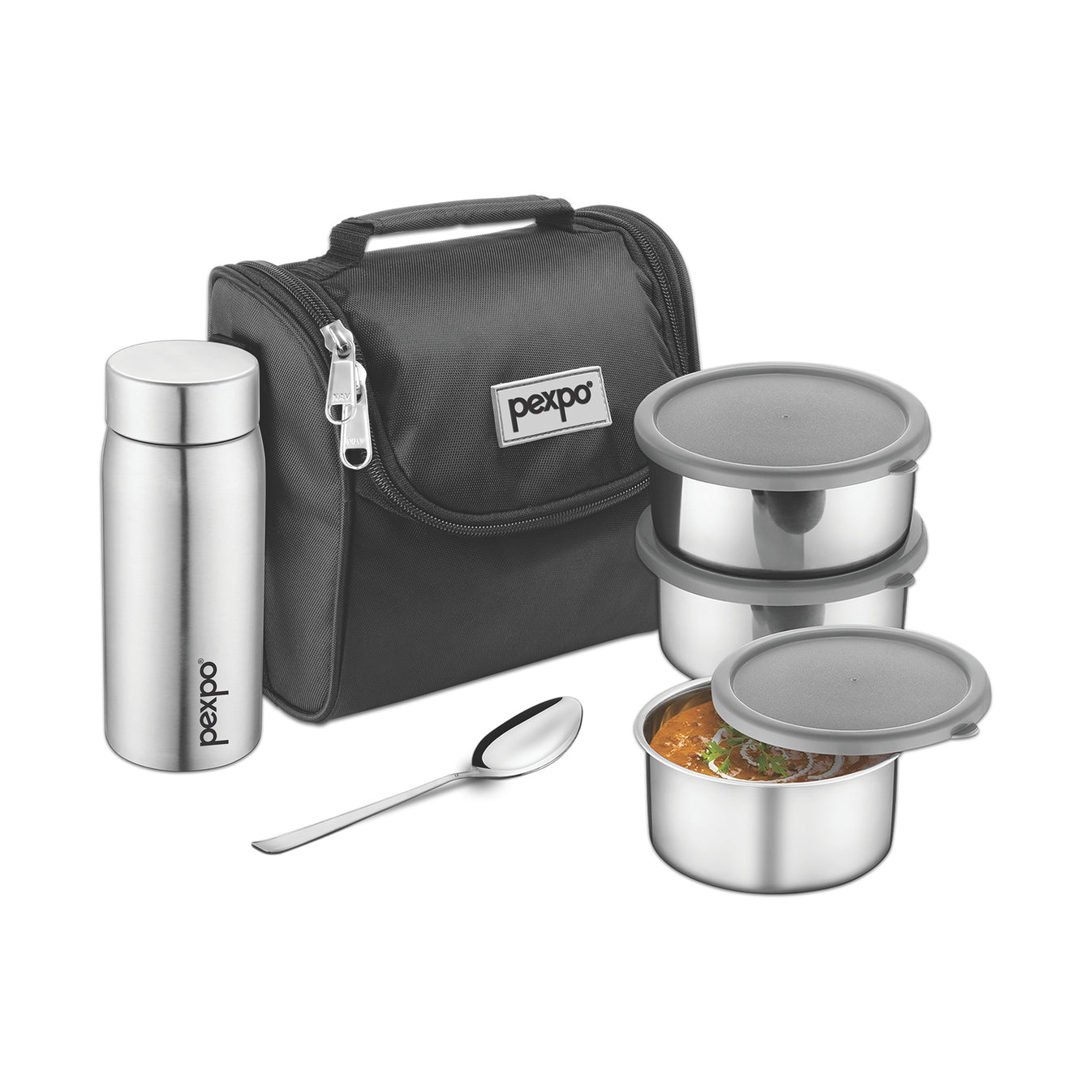 Buy Stainless Steel Classic Meal Box with Bottle Online – pexpo